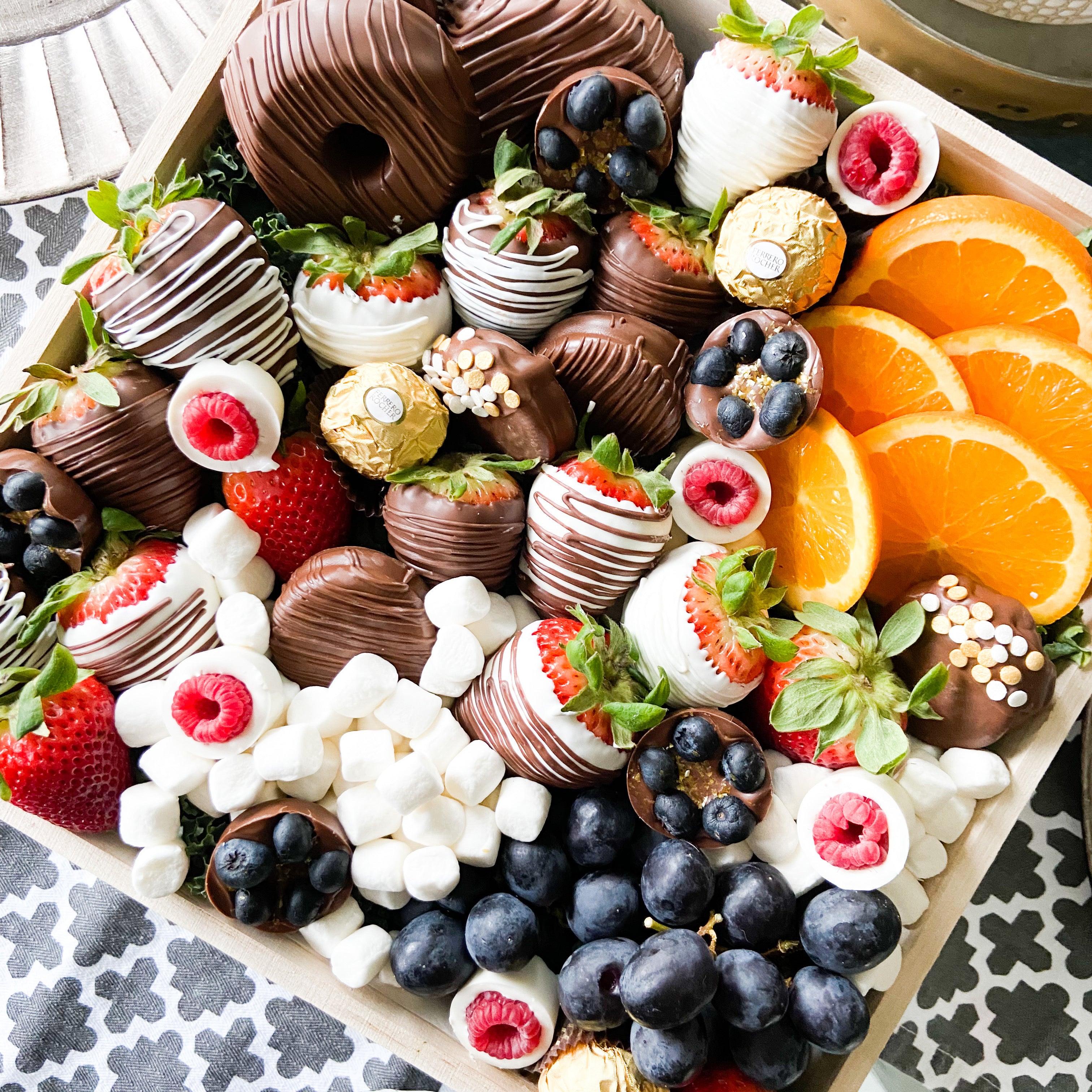 Decadent Brunch Platter: Chocolate Dipped Fruits, Oreo’s & Ferrero ...